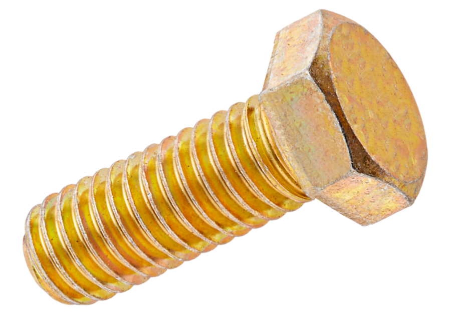 Grade 8 Hex Head Cap Screws Yellow Zinc 9/16-12 X 3 1/2 - Hex Head Cap ...